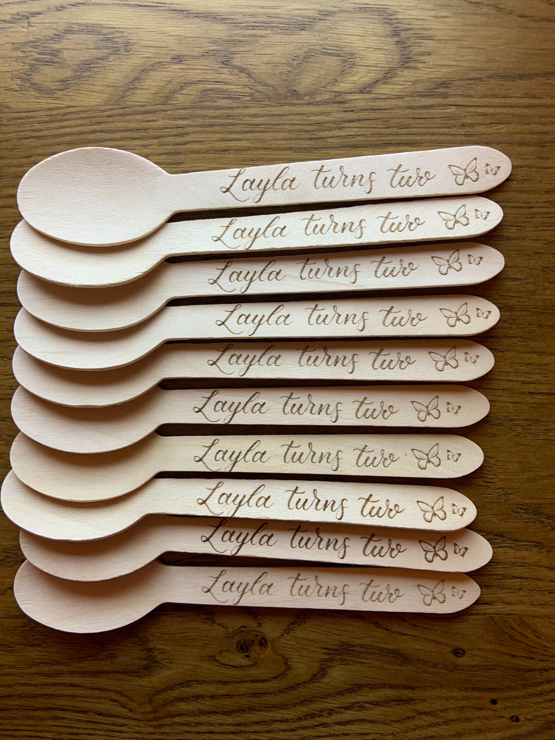 Personalised Wooden Dessert Spoons | Party and Wedding Favours ...