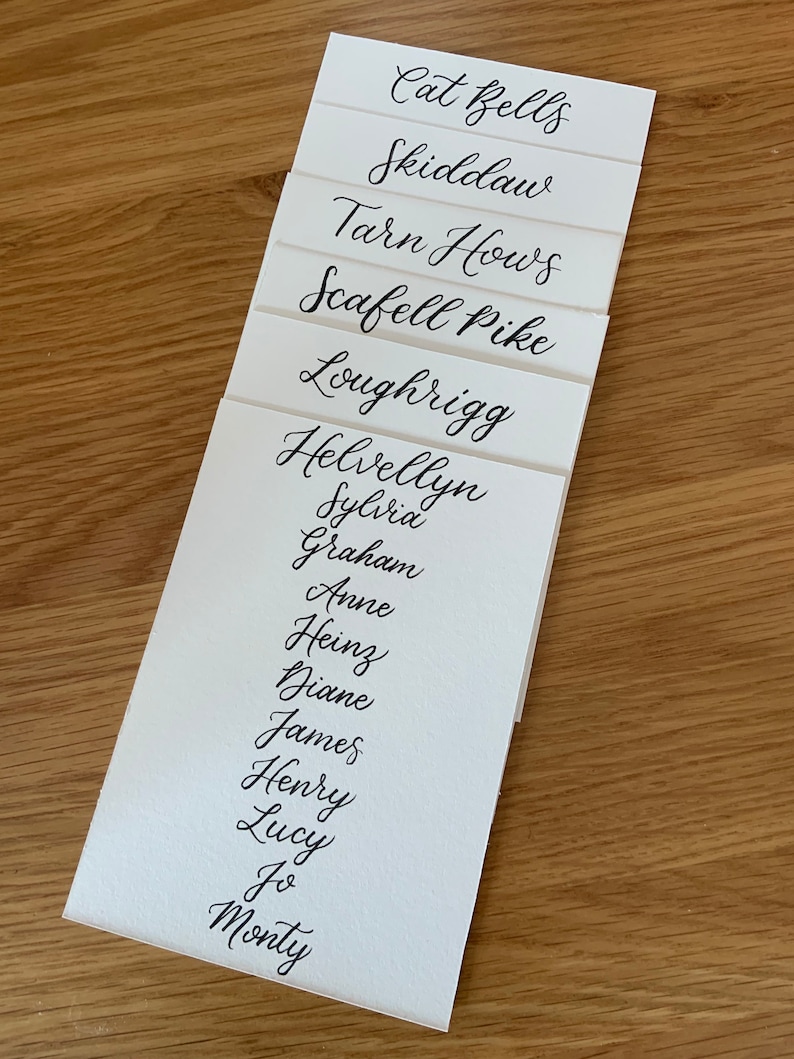 Custom Calligraphy Table Plan Cards Brush Lettered Seating - Etsy