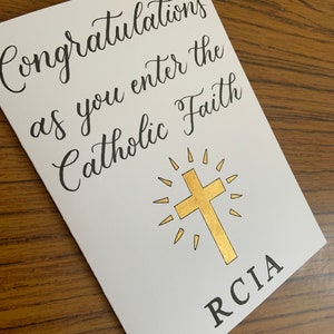 Congratulations as You Enter the Catholic Faith Card RCIA - Etsy