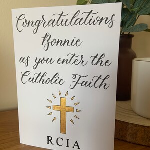 Personalised Congratulations as You Enter the Catholic Faith Card ...