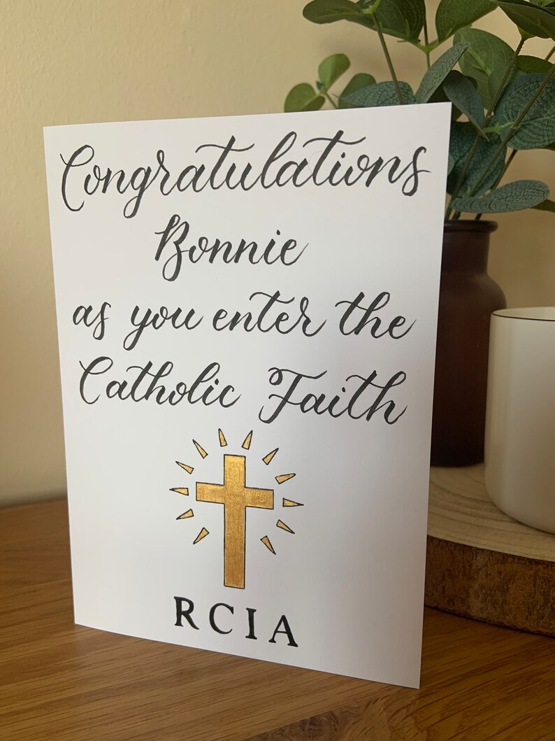 Personalised Congratulations as You Enter the Catholic Faith Card ...