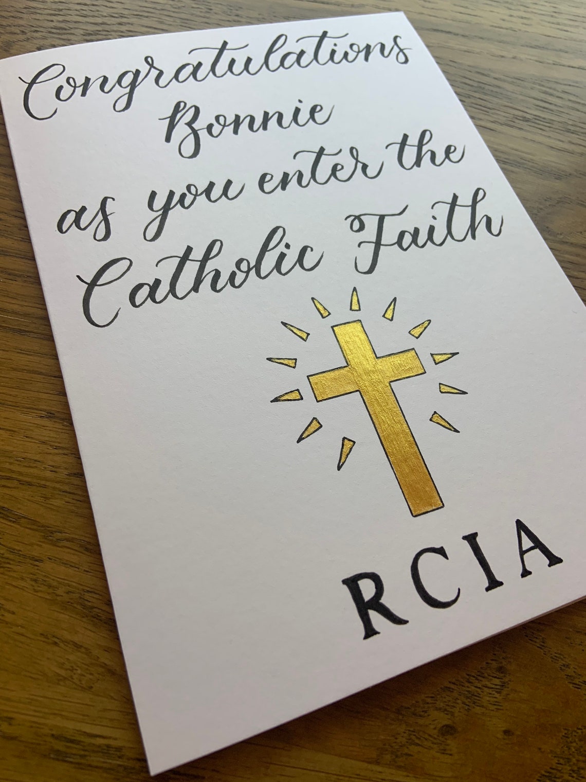 Personalised Congratulations as You Enter the Catholic Faith Card ...