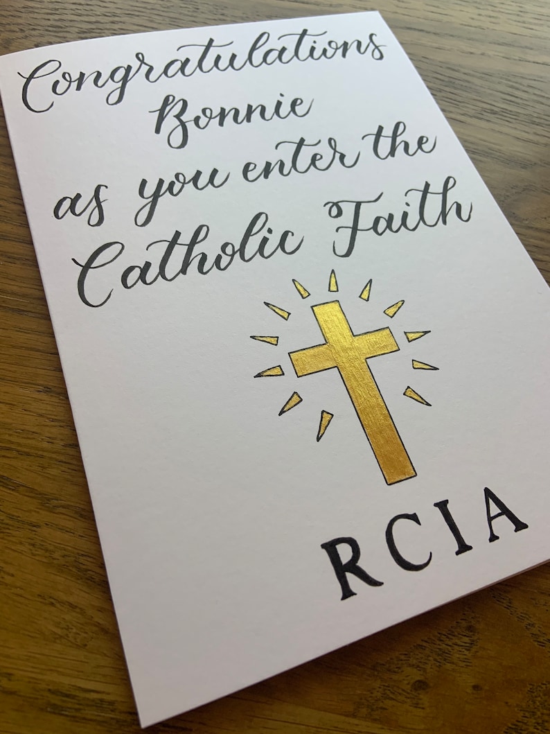 Personalised Congratulations as You Enter the Catholic Faith Card ...