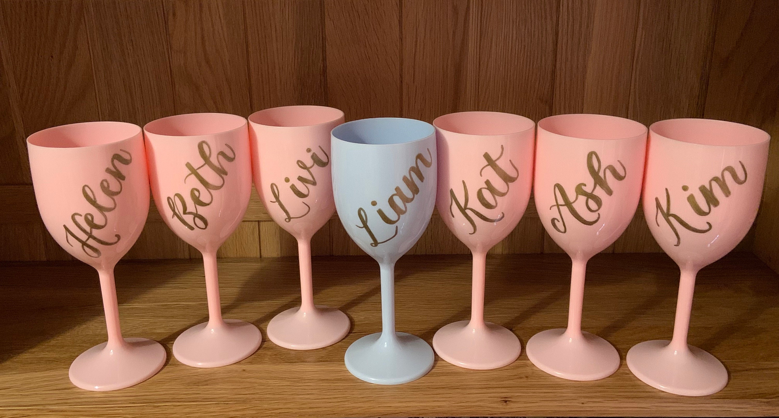 Personalised Plastic Wine Glass | Custom Handwritten Calligraphy Cup ...