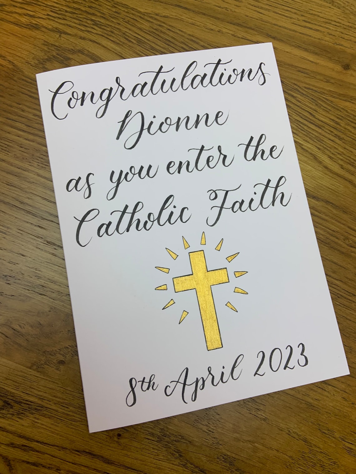 Personalised Congratulations as You Enter the Catholic Faith Card ...