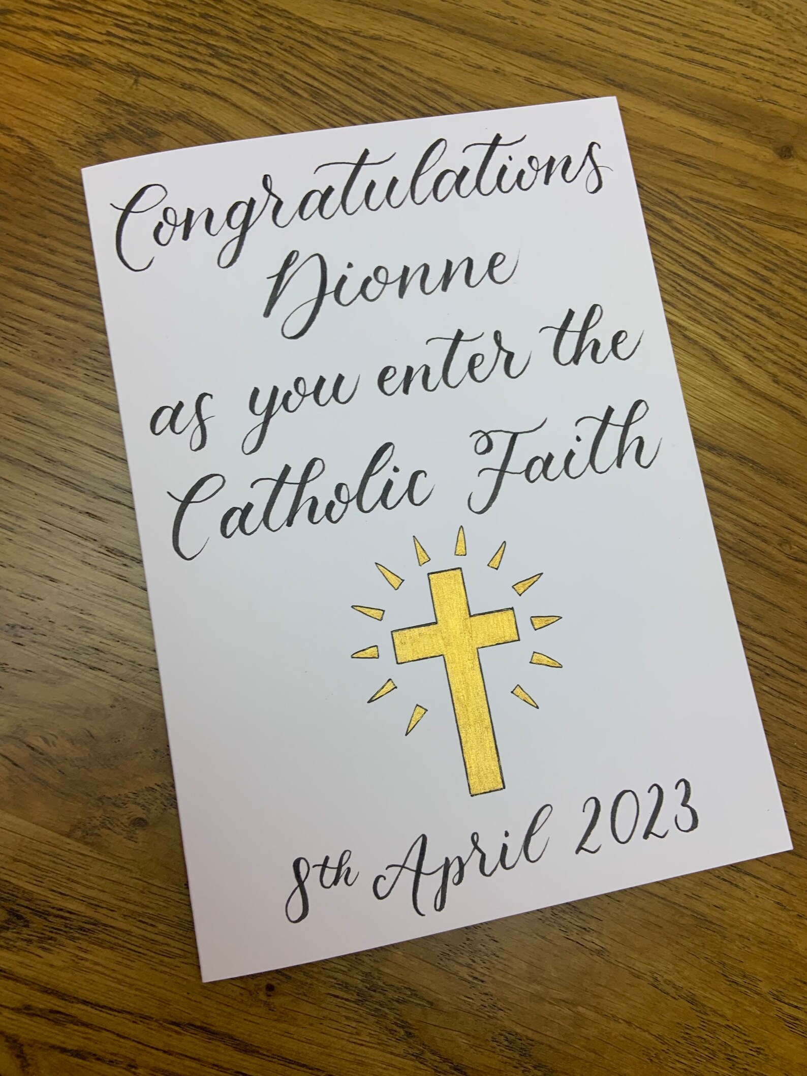 Personalised Congratulations as You Enter the Catholic Faith Card ...