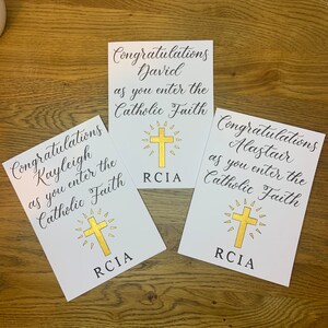 Personalised Congratulations as You Enter the Catholic Faith Card ...