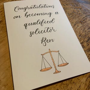 Personalised Congratulations Card | Qualified Solicitor | Law Graduate ...