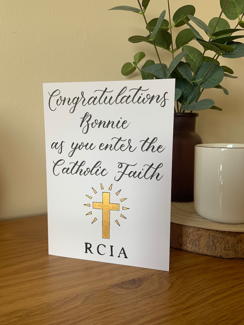 Personalised Congratulations as You Enter the Catholic Faith Card ...