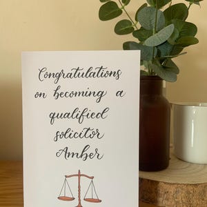 Personalised Congratulations Card | Qualified Solicitor | Law Graduate ...