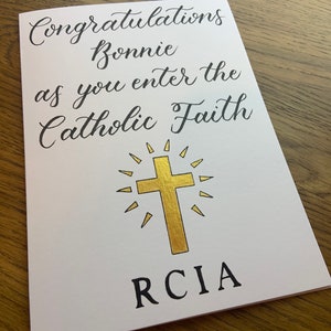 Personalised Congratulations as You Enter the Catholic Faith Card ...