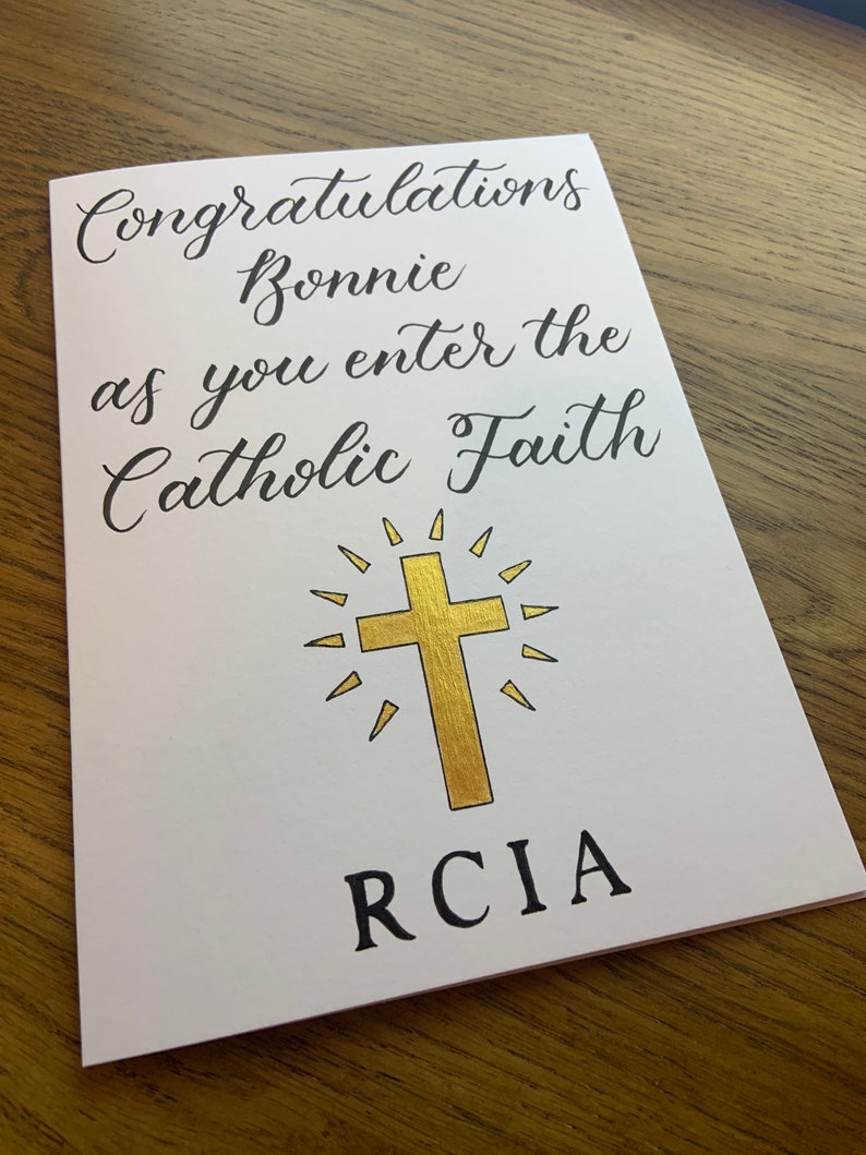 Personalised Congratulations as You Enter the Catholic Faith Card ...