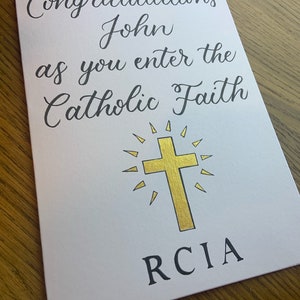 Personalised Congratulations as You Enter the Catholic Faith Card ...