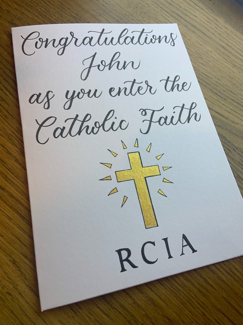 Personalised Congratulations as You Enter the Catholic Faith Card ...