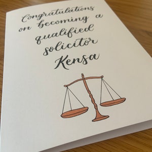 Personalised Congratulations Card | Qualified Solicitor | Law Graduate ...