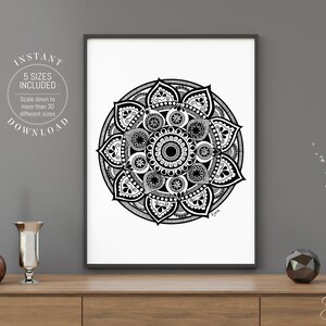 Printable Mandala Zen Wall Art Office Decor Sacred Geometry Mandala ...