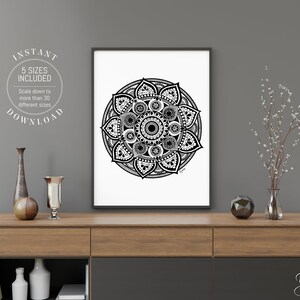 Printable Mandala Zen Wall Art Office Decor Sacred Geometry | Etsy