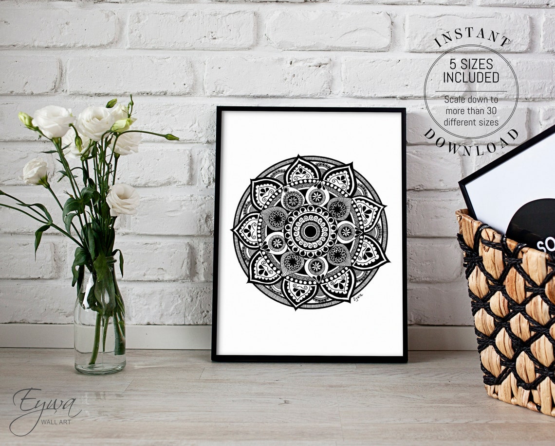 Printable Mandala Zen Wall Art Office Decor Sacred Geometry | Etsy