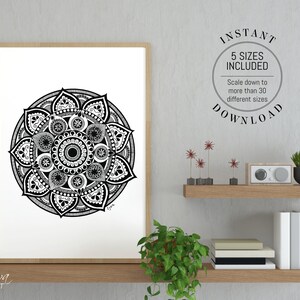 Printable Mandala Zen Wall Art Office Decor Sacred Geometry Mandala ...
