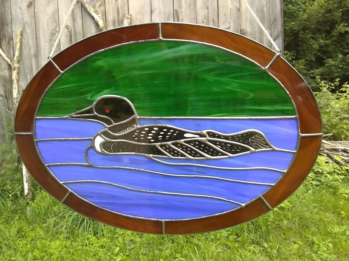 Stained Glass Loon - Etsy