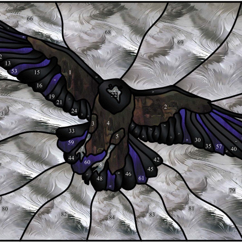 Stained Glass Raven - Etsy