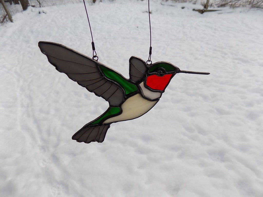 Stained Glass Ruby Throated Hummingbird - Etsy