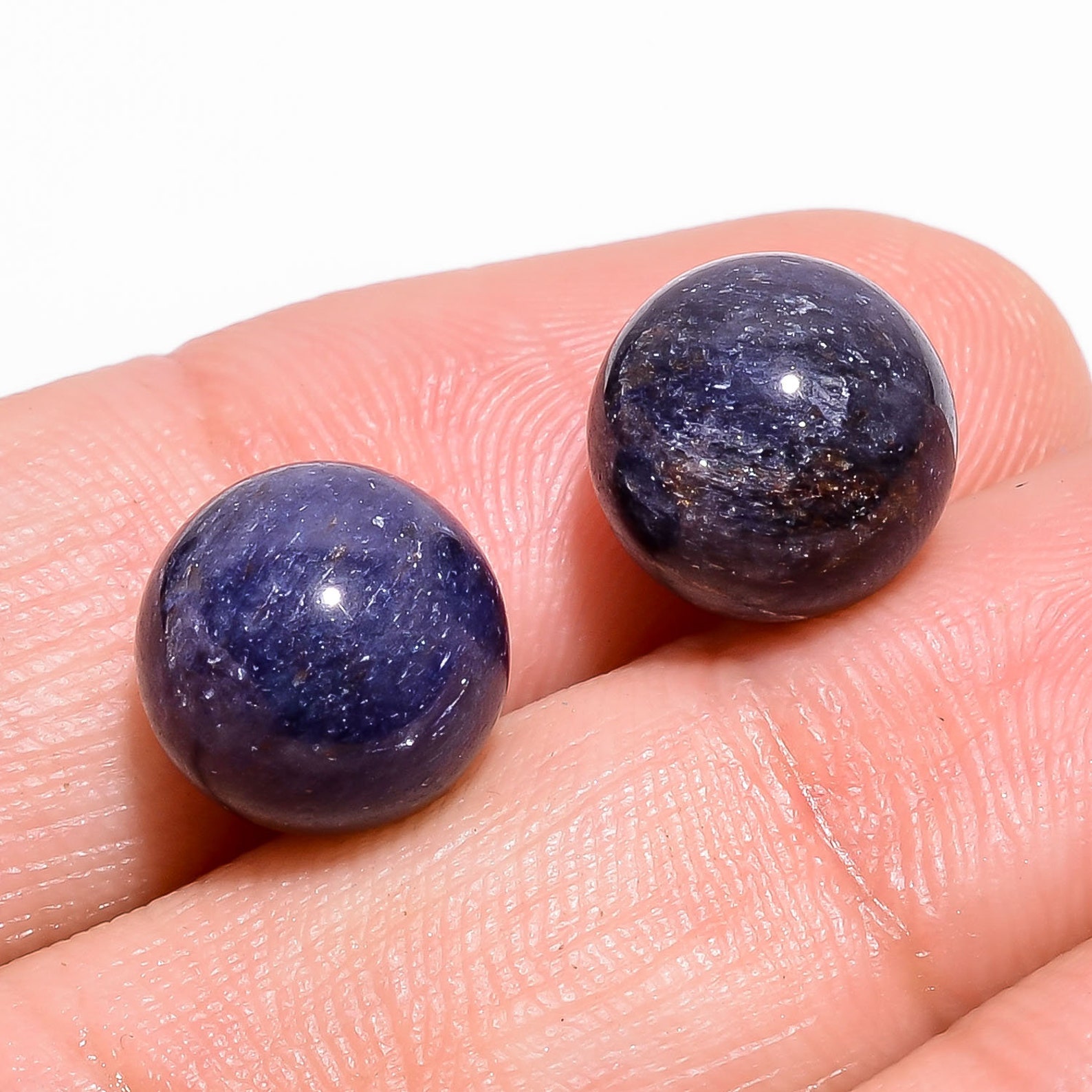 Iolite Gemstone 14.65 Ct. Natural Lolite Pair Cabochon Ball | Etsy