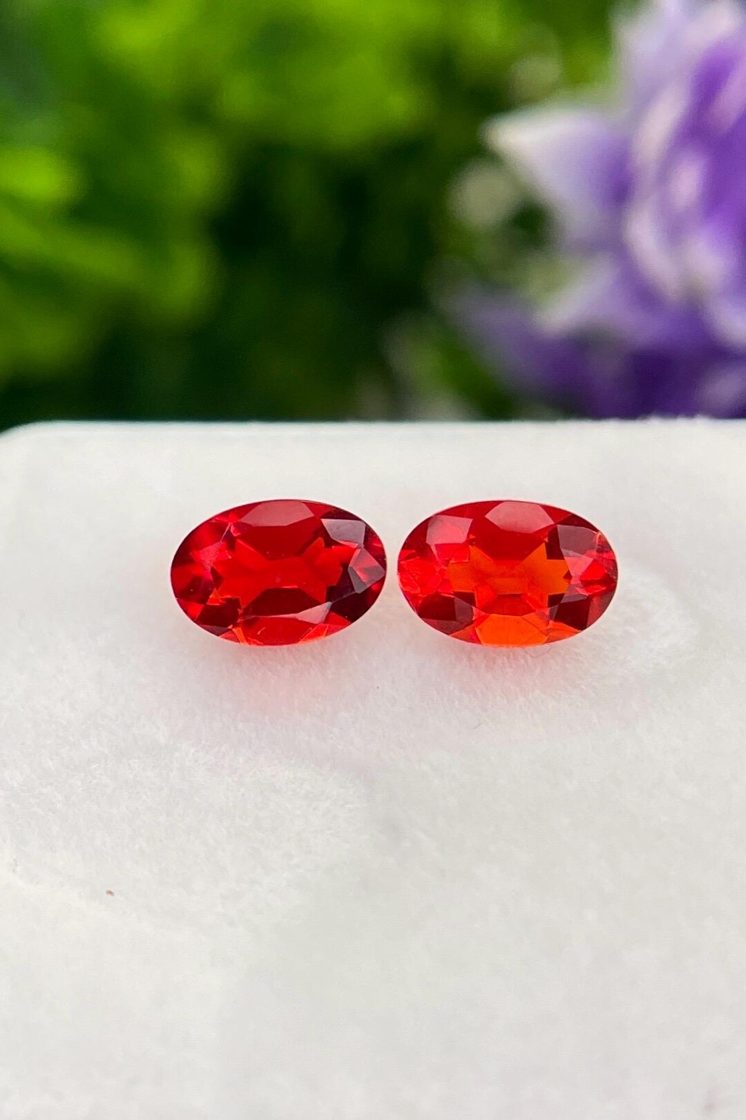 Natural Mexican Fire Opal Pair, Oval Red Orange Gemstone (6x4x3mm) - Etsy