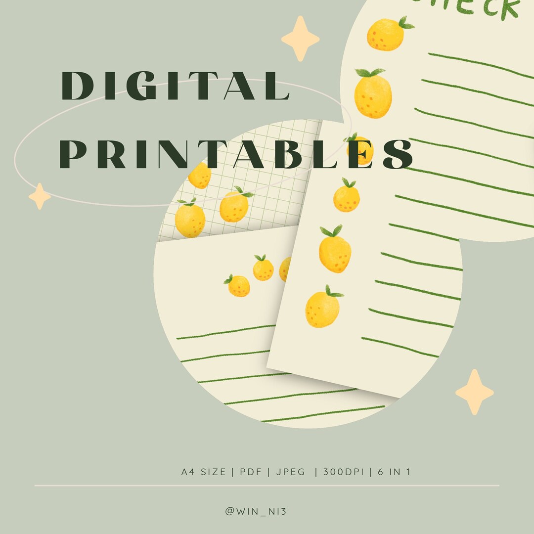 6 in 1 Tangerine Printable Planner / Memo for Journaling and ...