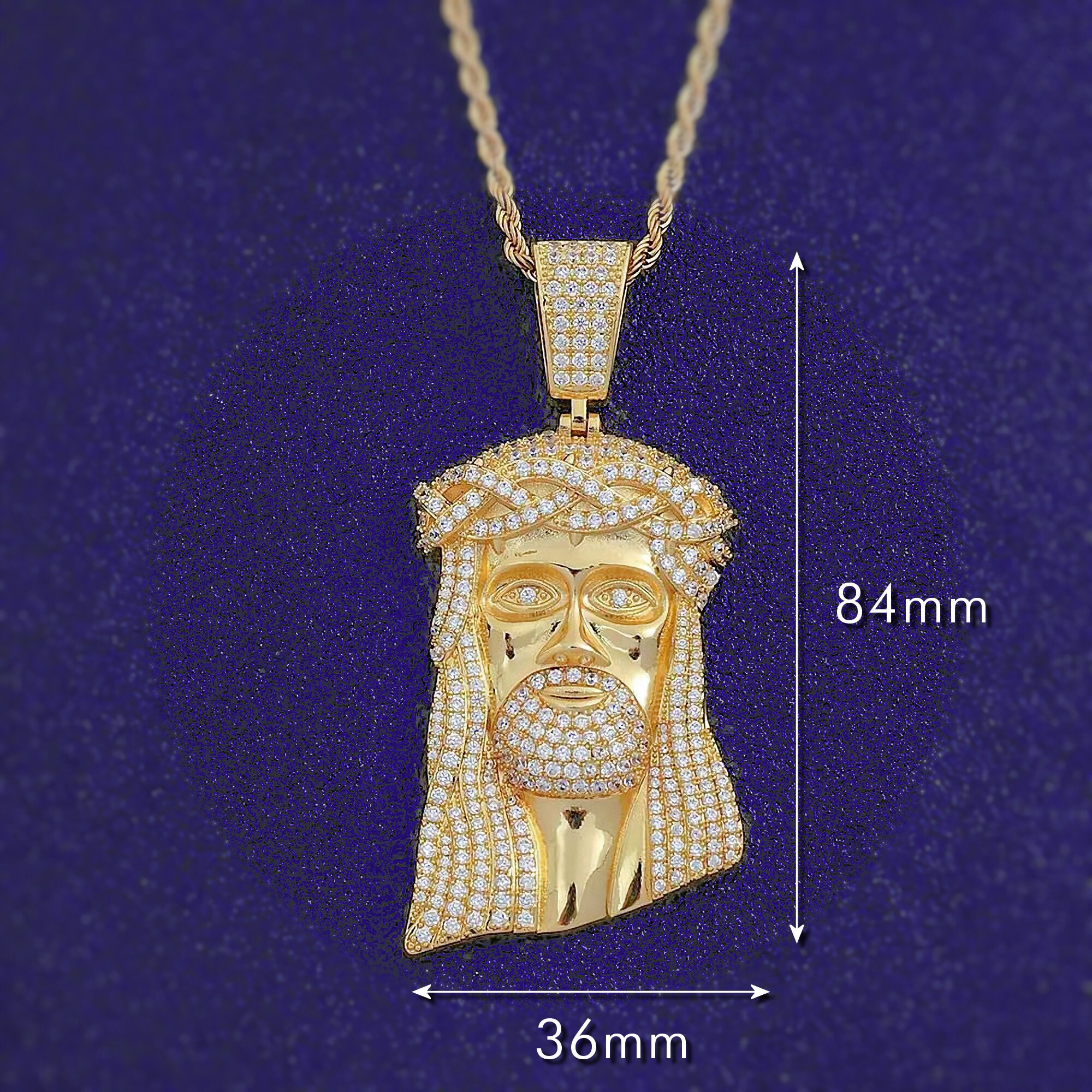 Jesus Piece Pendant and Necklace. Comes in Gold or Silver Color Options ...