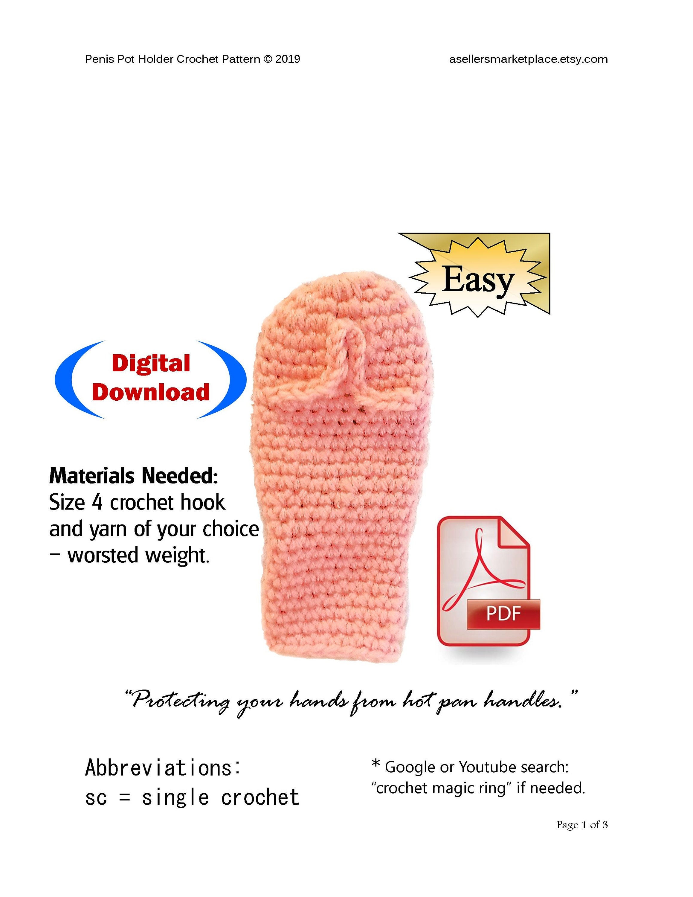 Penis Pot Holder Crochet Pattern New Design Etsy