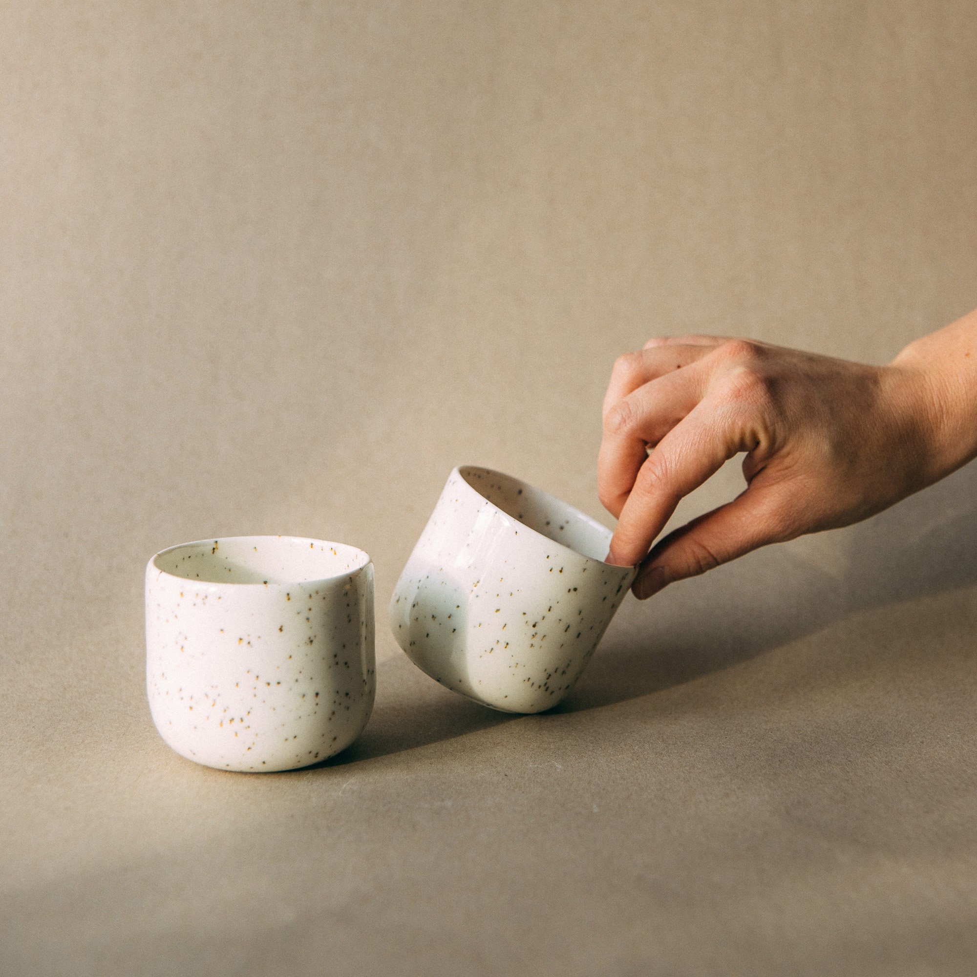 Set of 2 Cups 200 Ml White Porcelain Pottery Wheel / Popup Cup - Etsy