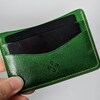 Handmade Slim Shell Cordovan Bifold Teal Leather, Turquoise Leather ...