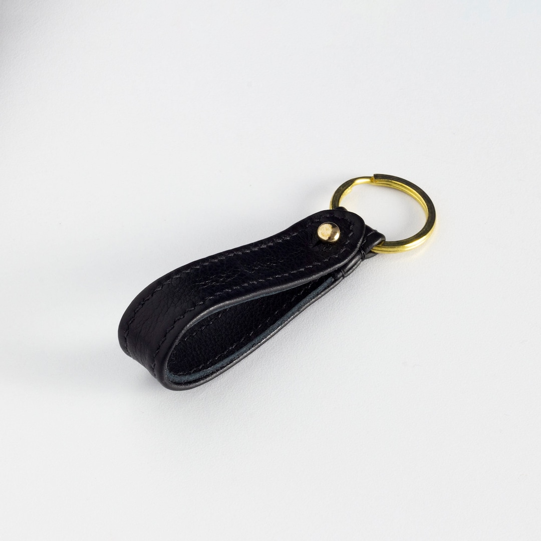 Made to Order Calfskin Leather Belt Loop Keychain, Spanish Full Grain ...