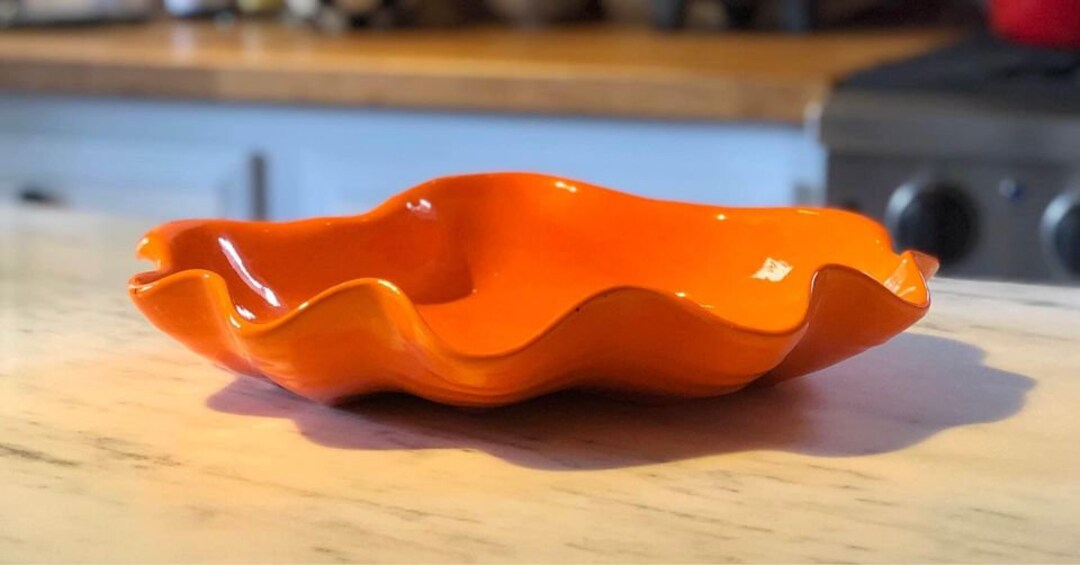 Mid-century Modern Clam-shell Bowl - Etsy