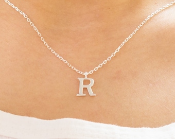 Letter R Necklace in Sterling Silver, Initial Letter R Pendant, Gift ...