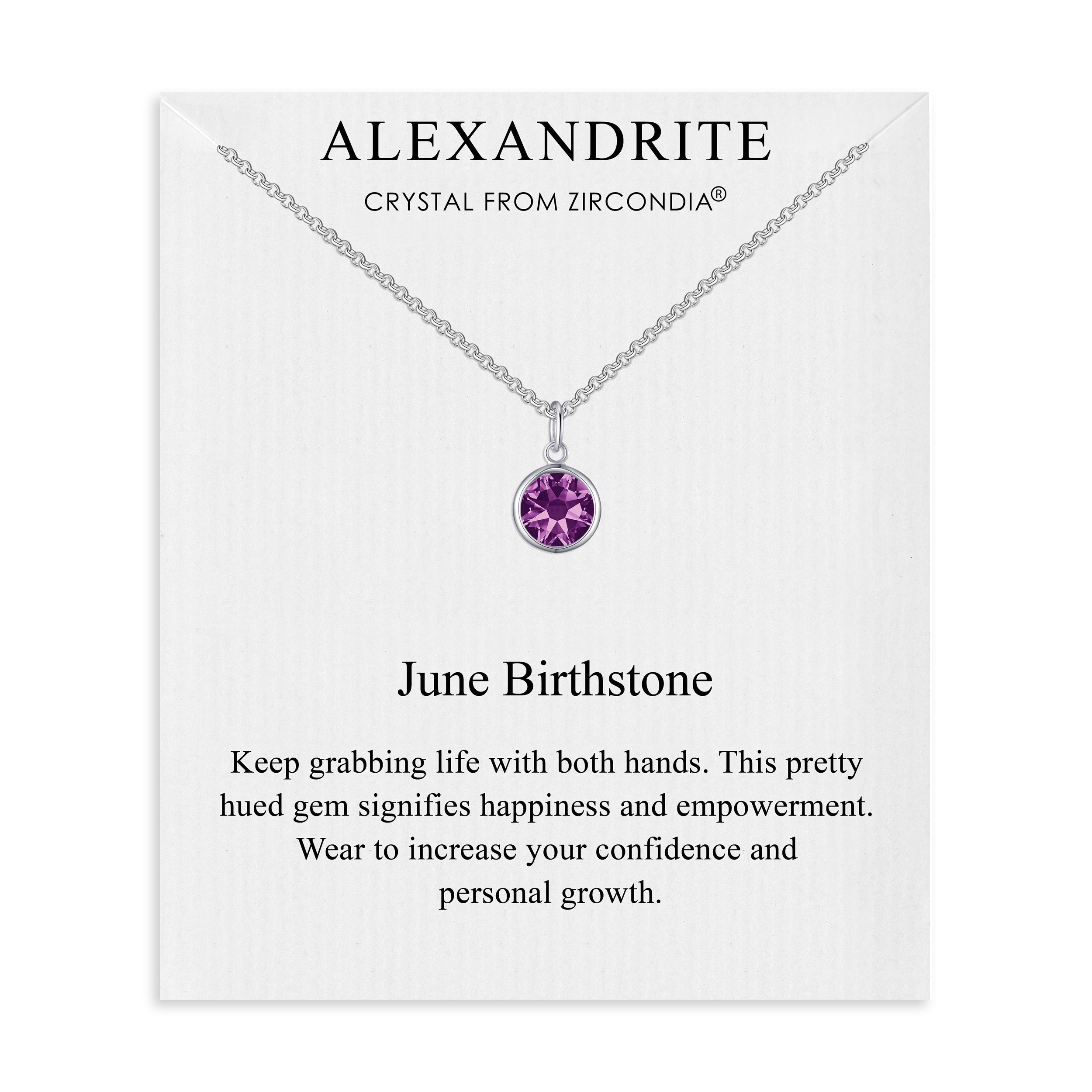 June alexandrite Birthstone Necklace Created With Zircondia® - Etsy UK