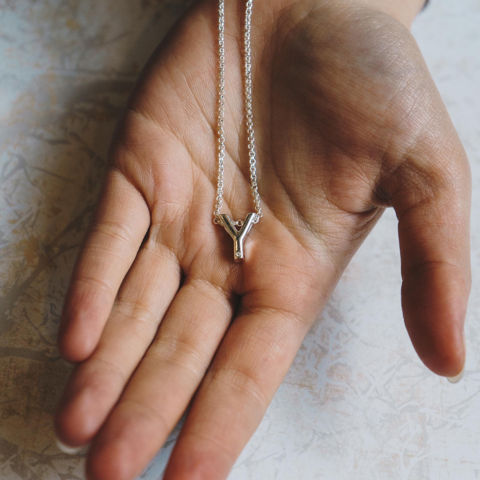 Initial Necklace Letter Y Created with Swarovski® Crystals by | Etsy