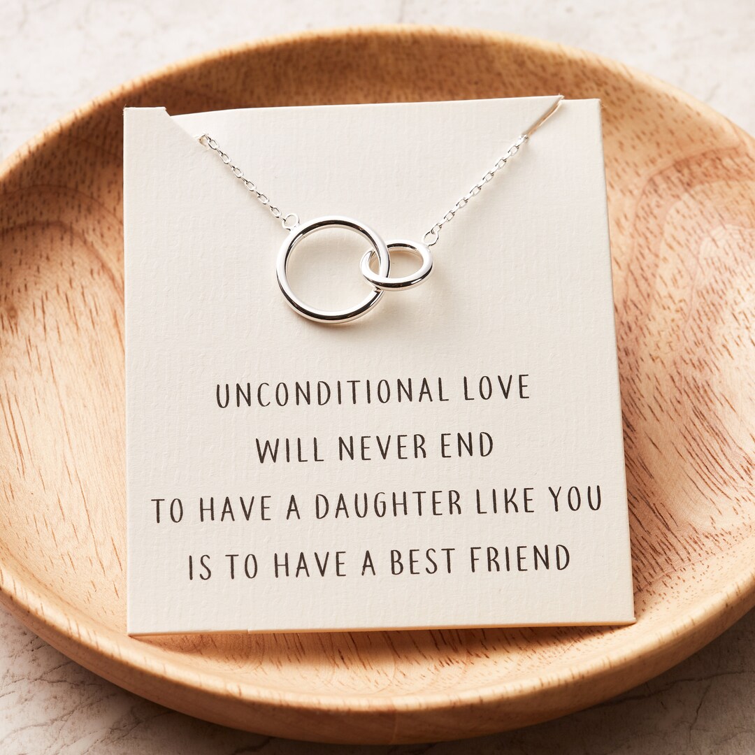 Silver Plated Link Daughter Necklace With Quote Card by Philip - Etsy