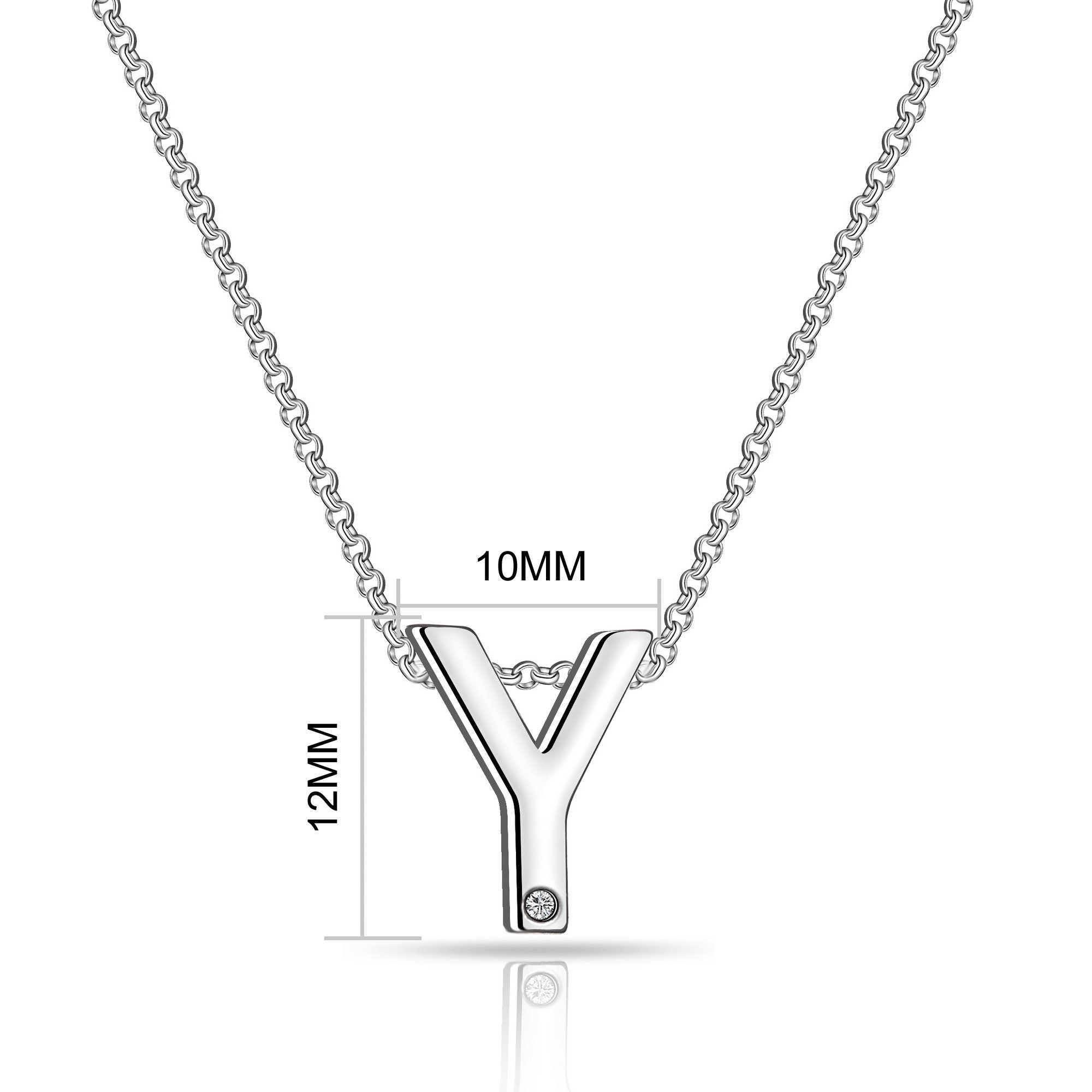 Initial Necklace Letter Y Created With Zircondia® Crystals by - Etsy
