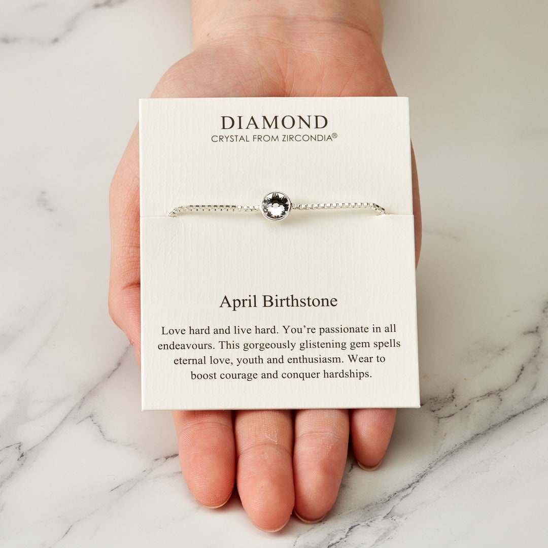 April diamond Birthstone Bracelet Created With Zircondia® Crystals by ...