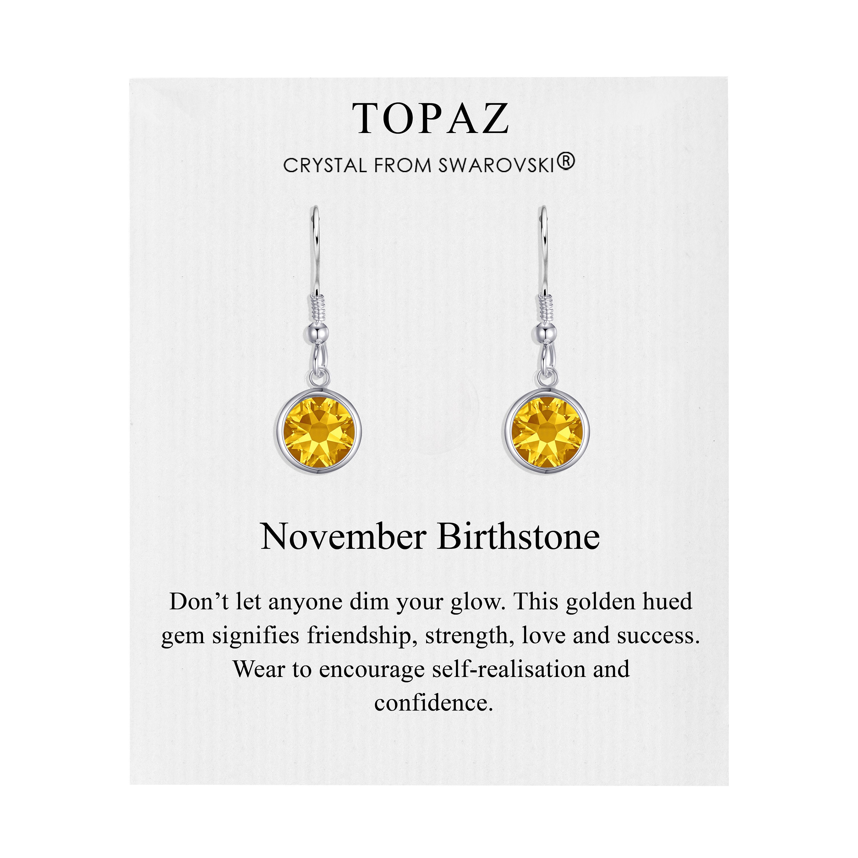 November Birthstone Drop Earrings pair Created With Topaz - Etsy UK