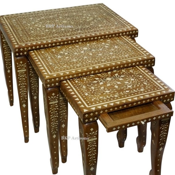 Bone Inlay Nesting Coffee Table - Etsy