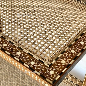Two Tier Inlay Table| Rattan Cane Inlaid Table| Bone Inlay | India ...