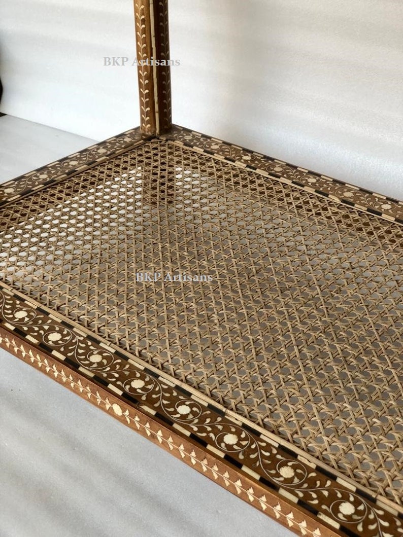 Two Tier Inlay Table| Rattan Cane Inlaid Table| Bone Inlay | India ...