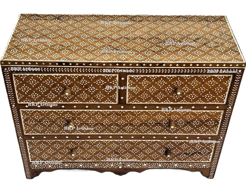 Inlaid Chester|drawers| Inlay Bedside Table|inlaid Bed Side Table| Teak ...