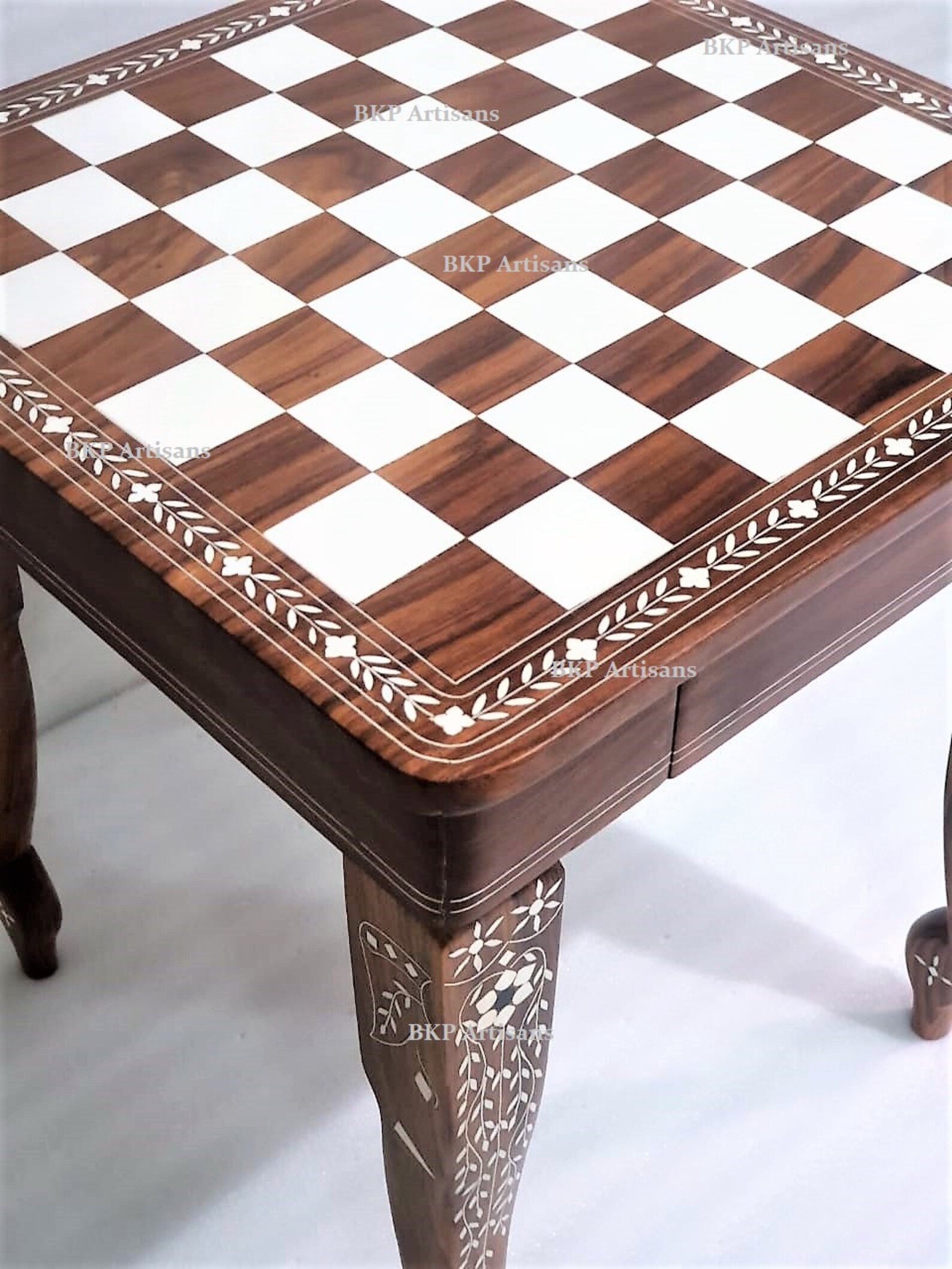 18 Inch Hand-crafted Inlaid Wood Chess Board Game Table |free Book by ...