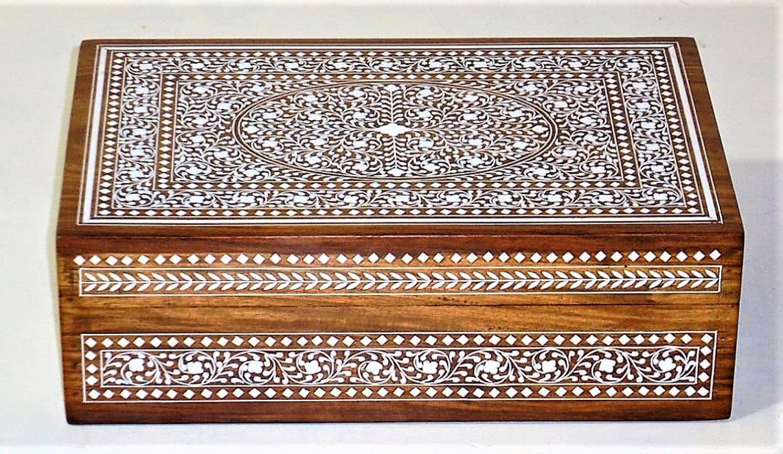 12 X 8 X 4 Inlay Jewelry Box antique Finishantique Jewelry | Etsy