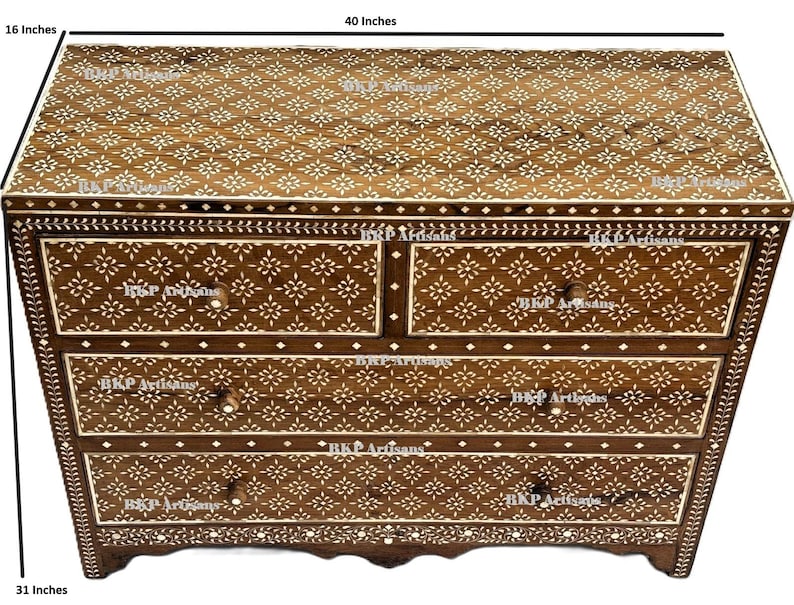 Inlaid Chester|drawers| Inlay Bedside Table|inlaid Bed Side Table| Teak ...