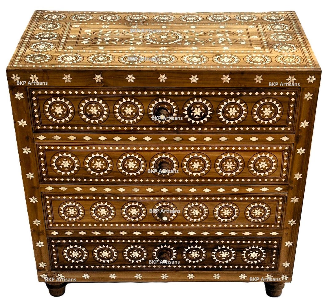 Inlay Bedside Table|inlaid Bed Sidetable| Teak Wood| Bestseller|limited ...